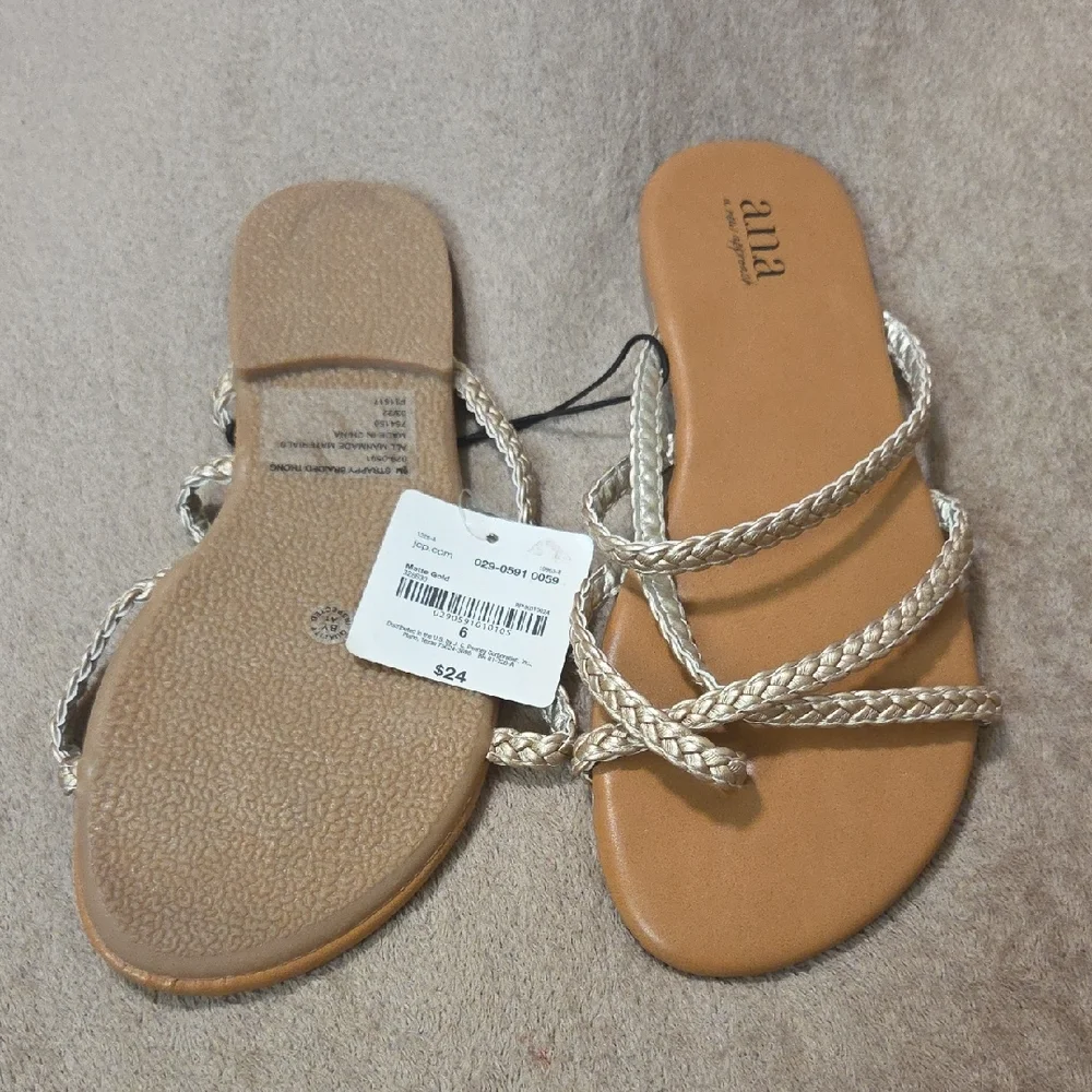 a.n.a | Shoes | Ana Tan And Cream Braided Sandals | Poshmark